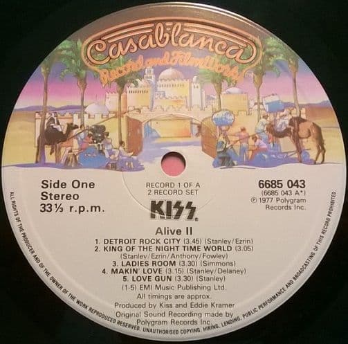 KISS Kiss Alive II Vinyl Record LP Casablanca