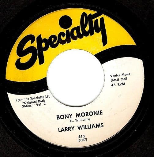 LARRY WILLIAMS Bony Moronie Vinyl Record 7 Inch Speciality