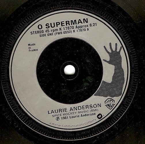 LAURIE ANDERSON O Superman Vinyl Record 7 Inch French Warner Bros 1981