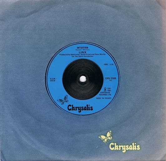 LINX Intuition Vinyl Record 7 Inch Chrysalis 1981