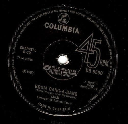 LULU Boom Bang-A-Bang Vinyl Record 7 Inch Columbia 1969