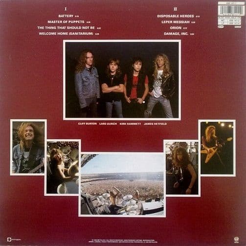 METALLICA Master Of Puppets Vinyl Record LP Vertigo 1989