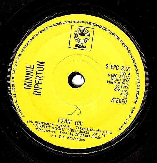 MINNIE RIPERTON Lovin' You Vinyl Record 7 Inch Epic S EPC 3121