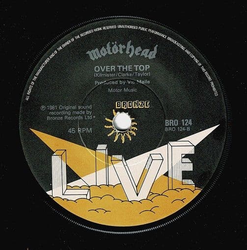 MOTORHEAD Motorhead Vinyl Record 7 Inch Bronze 1981