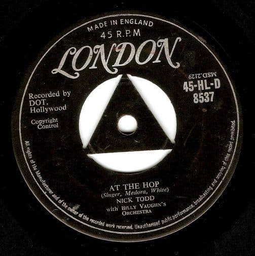 NICK TODD At The Hop Vinyl Record 7 Inch London 1959