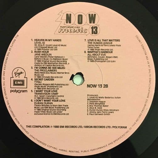 Now That s What I Call Music 13 Vinyl Record LP EMI 1988