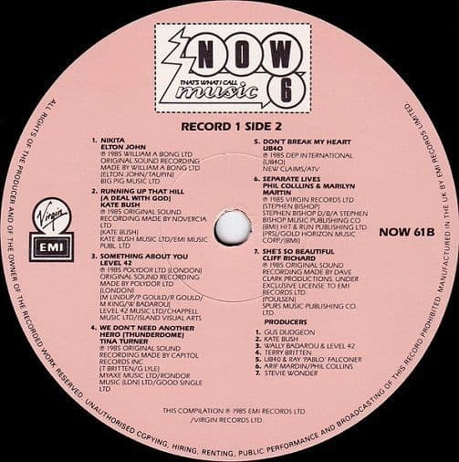 Now That s What I Call Music 6 Vinyl Record LP EMI 1985