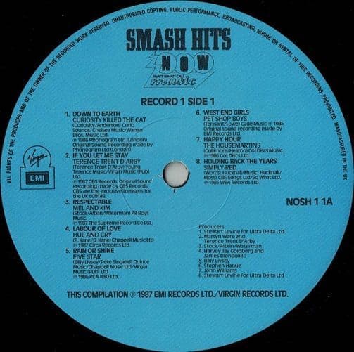 Now That s What I Call Music - Smash Hits Vinyl Record LP EMI 1987