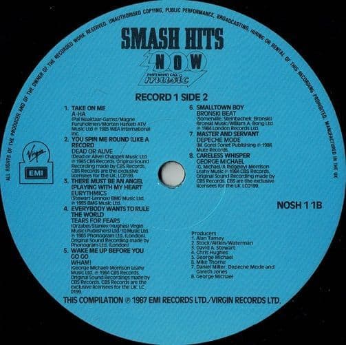 Now That s What I Call Music - Smash Hits Vinyl Record LP EMI 1987