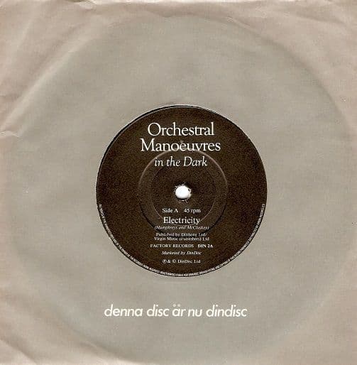 ORCHESTRAL MANOEUVRES IN THE DARK OMD Electricity Vinyl Record 7 Inch ...