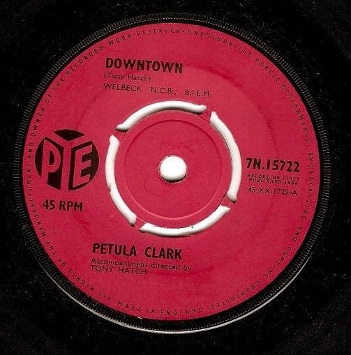 PETULA CLARK Downtown Vinyl Record 7 Inch Pye 1964