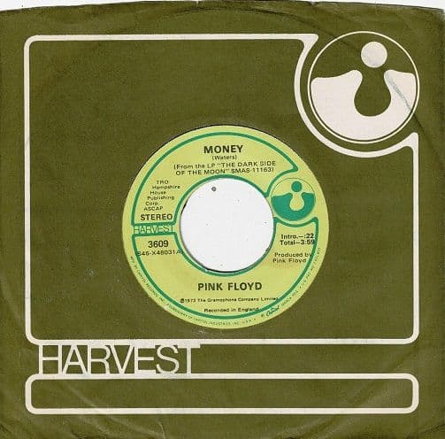 PINK FLOYD Money Vinyl Record 7 Inch Harvest 1973
