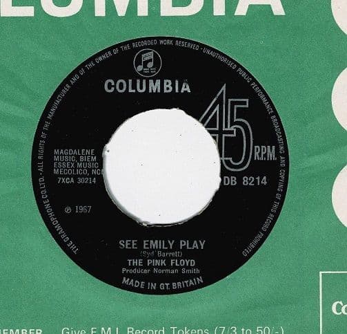 PINK FLOYD See Emily Play Vinyl Record 7 Inch Columbia 1967