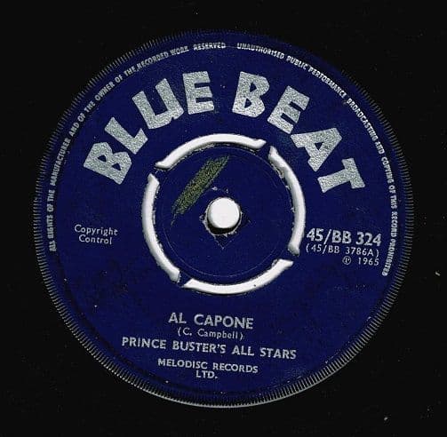 PRINCE BUSTER Al Capone Vinyl Record 7 Inch Blue Beat 1965