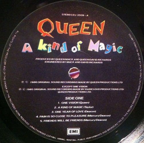 QUEEN A Kind Of Magic Vinyl Record LP EMI 1986