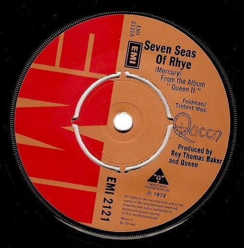 QUEEN Seven Seas Of Rhye Vinyl Record 7 Inch EMI 1974