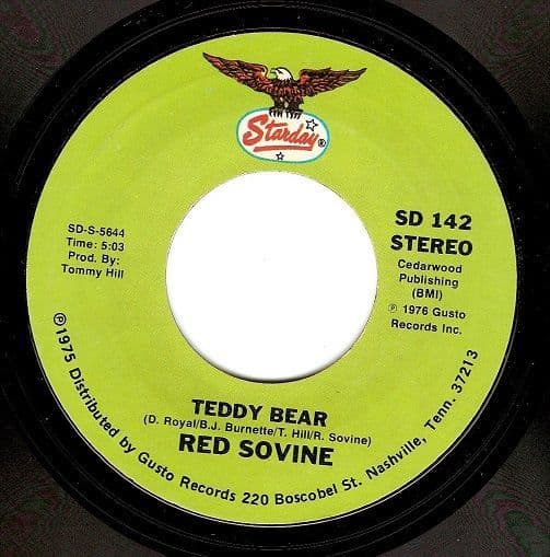 RED SOVINE Teddy Bear Vinyl Record 7 Inch US Starday 1976