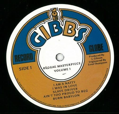 Reggae Masterpiece Vol 1 Vinyl Record LP Joe Gibbs Record Globe 2019