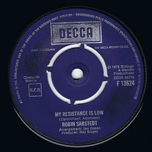 Robin Sarstedt My Resistance Is Low Single Record | Planet Earth Records