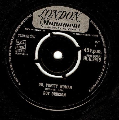 ROY ORBISON Oh Pretty Woman Vinyl Record 7 Inch London 1964