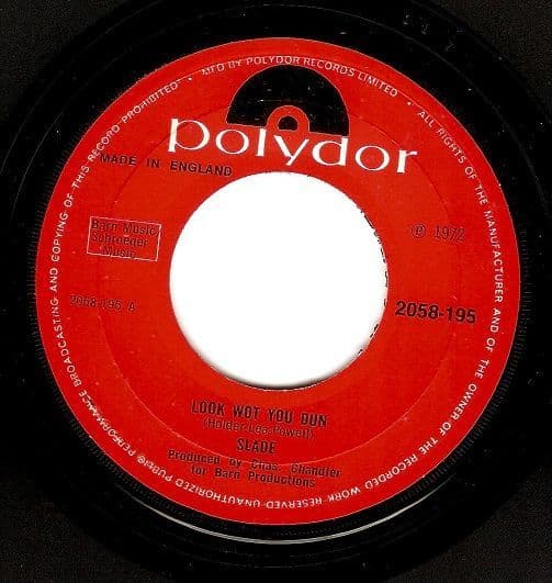 SLADE Look Wot You Dun Vinyl Record 7 Inch Polydor 1972