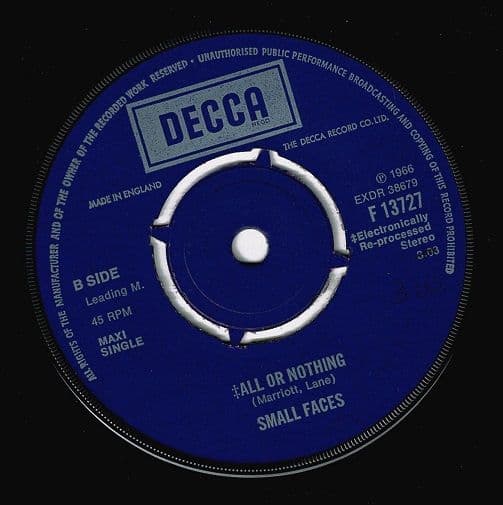 SMALL FACES Sha-La-La-La-Lee Vinyl Record 7 Inch Decca 1977