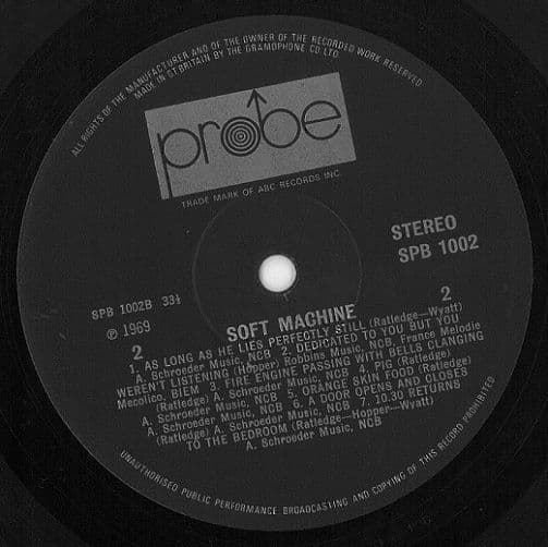 SOFT MACHINE Volume Two Vinyl Record LP Probe 1969