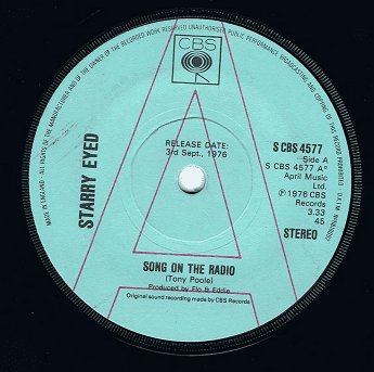 STARRY EYED Song On The Radio 7" Single Vinyl Record 45rpm PROMO CBS 1976