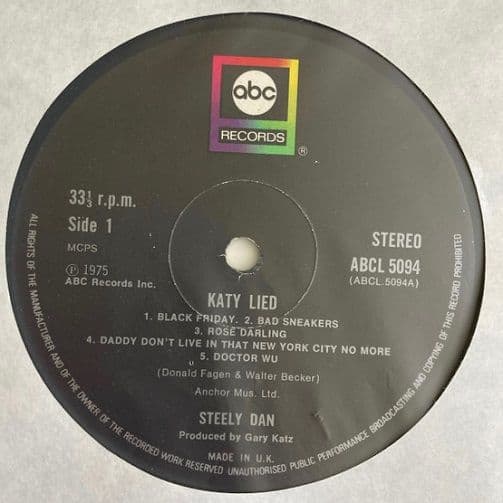 STEELY DAN Katy Lied Vinyl Record LP ABC 1975