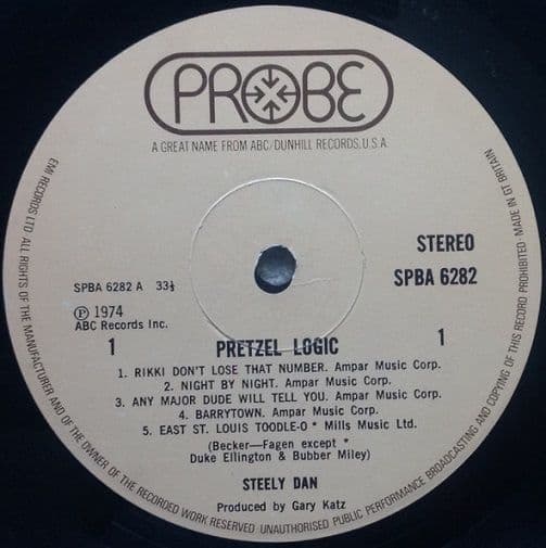 Steely Dan Pretzel Logic Vinyl Record Lp Probe 1974 8369