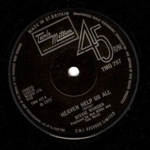 STEVIE WONDER Heaven Help Us All Vinyl Record 7 Inch Tamla Motown 1970