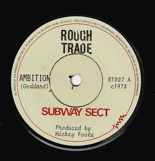 SUBWAY SECT Ambition Vinyl Record 7 Inch Rough Trade 1978