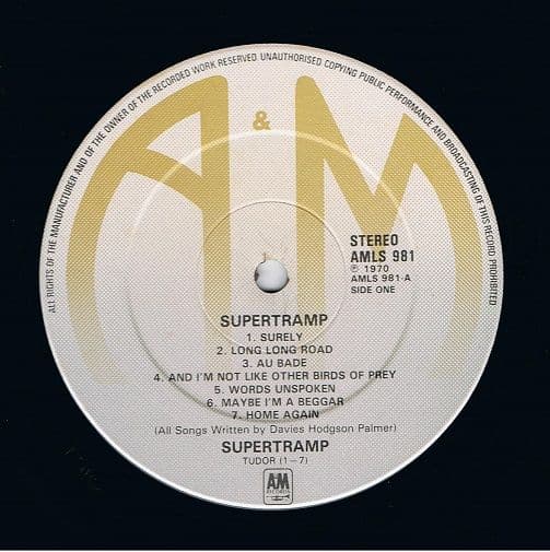 Supertramp Supertramp Vinyl Record LP 1970 | Planet Earth Records