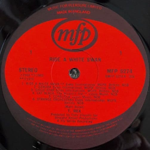 T REX Ride A White Swan Vinyl Record LP MFP 1972