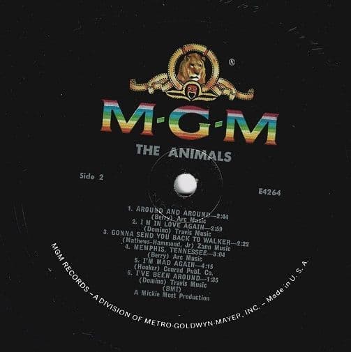 THE ANIMALS The Animals Vinyl Record LP US MGM 1964