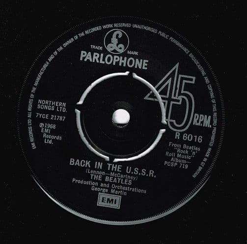 THE BEATLES Back In The U S S R Vinyl Record 7 Inch Parlophone 1976