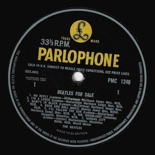 THE BEATLES Beatles For Sale Vinyl Record LP Parlophone 1964