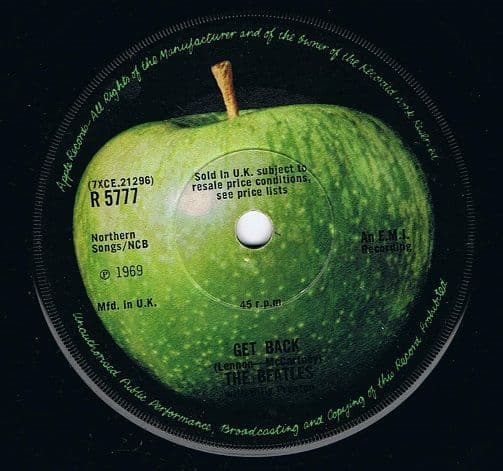 THE BEATLES Get Back Vinyl Record 7 Inch Apple 1969
