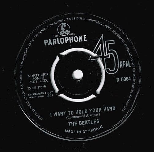 THE BEATLES I Want To Hold Your Hand Vinyl Record 7 Inch Parlophone 1963
