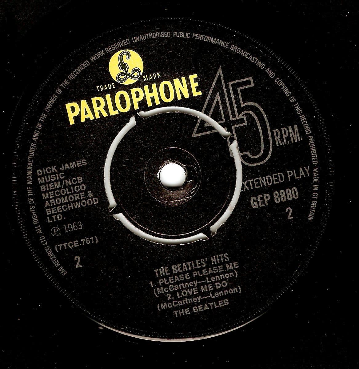 THE BEATLES The Beatles Hits EP Vinyl Record 7 Inch Parlophone