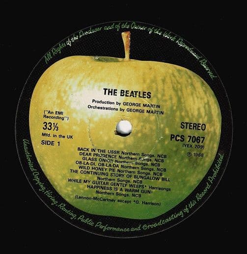 THE BEATLES White Album Vinyl Record LP Apple 1995