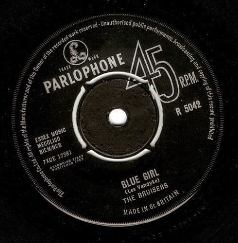 THE BRUISERS Blue Girl Vinyl Record 7 Inch Parlophone 1963