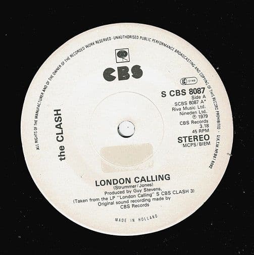 THE CLASH London Calling Vinyl Record 7 Inch Dutch CBS 1979