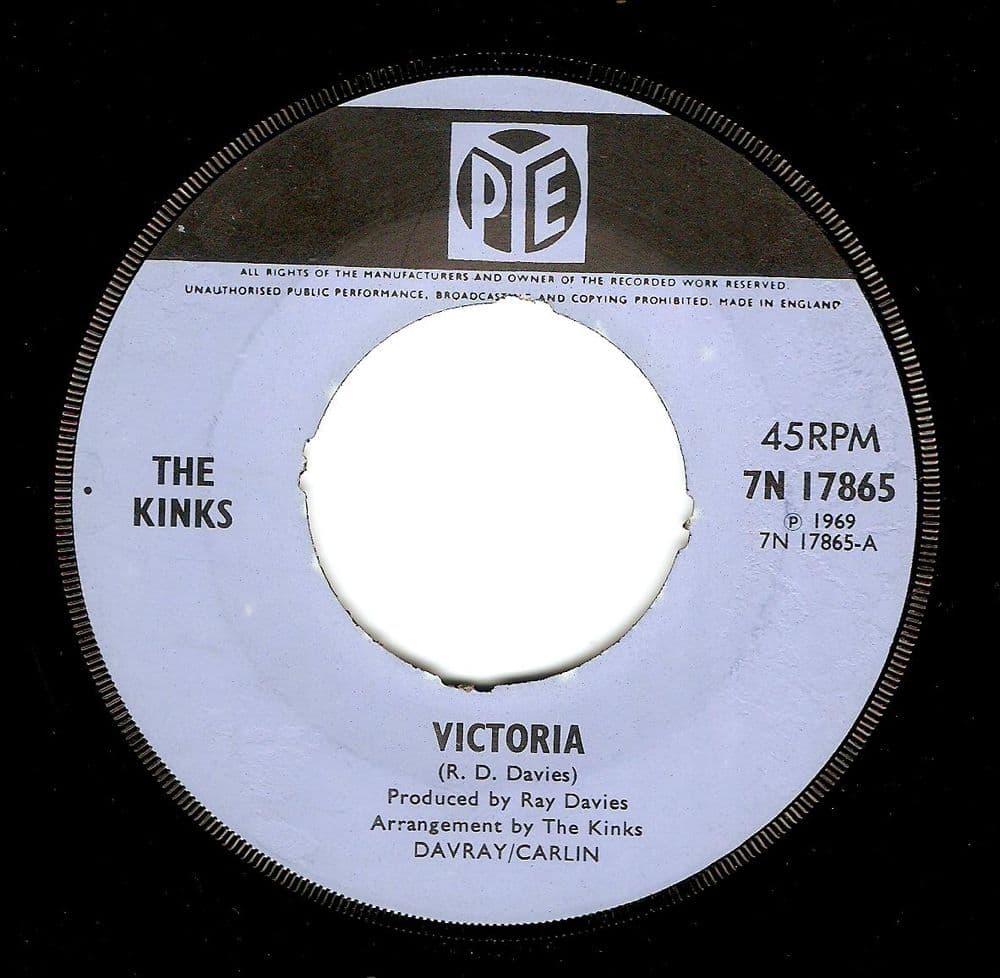 THE KINKS Victoria Vinyl Record 7 Inch Pye 1969