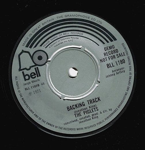 THE PIGLETS Johnny Reggae Vinyl Record 7 Inch Bell 1971 Demo