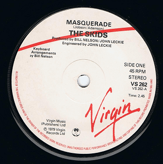 THE SKIDS Masquerade 7" Single Vinyl Record 45rpm Virgin 1979