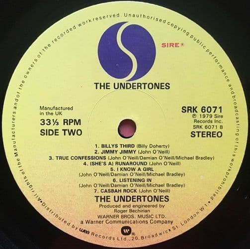 THE UNDERTONES The Undertones Vinyl Record LP Sire 1979