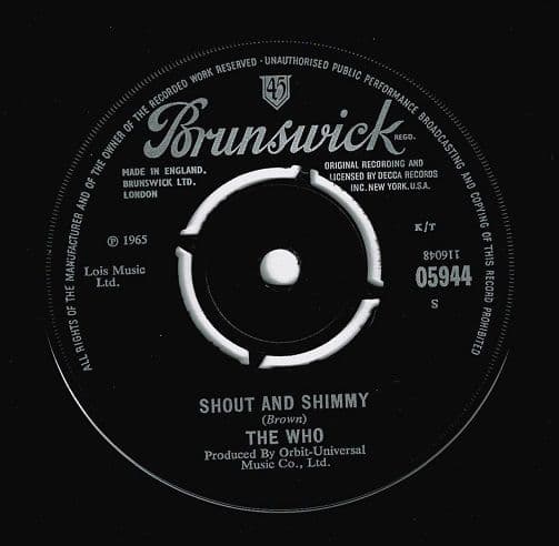 THE WHO My Generation Vinyl Record 7 Inch Brunswick 1965