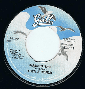 TYPICALLY TROPICAL Barbados 7" Single Vinyl Record 45rpm Gull 1975