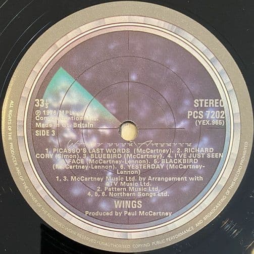 WINGS PAUL McCARTNEY Wings Over America Vinyl Record LP MPL 1976